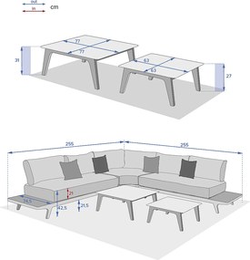 DEOKORK Hliníková luxusní sestava SAN DIEGO pro 7 osob