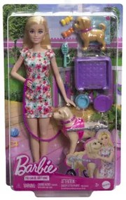 Barbie Panenka a pejsek s invalidním vozíčkem HTK37