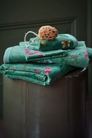 Pip Studio ručníky z bavlněného froté Les Fleurs, zelené (Luxusní ručníky z bavlněného froté v designu Les Fleurs v zelené barvě)