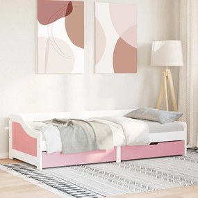 Válenda se 2 zásuvkami bez matrace bílá a růžová IRUN 90x200 cm 3314681