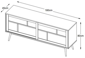 Designová komoda Tallys 180 cm přírodní dub
