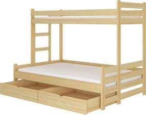 ADRK Furniture Třílůžková patrová postel BENITO 200x80