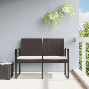 vidaXL 2místná zahradní lavice s poduškami PP ratan [360210] Barva: Hnědá