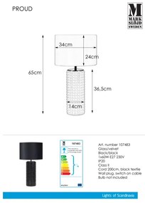 Markslöjd 107483 - Stolní lampa PROUD 1xE27/60W/230V
