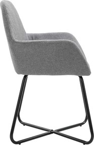 Jídelní židle 2 ks světle šedé textil 249807