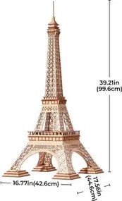 RoboTime 3D dřevěná skládačka Eiffelova věž velká