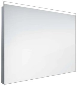 Nimco - Koupelnové podsvícené LED zrcadlo 80x60 cm, hranaté, aluminium ZP 8003