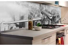DIMEX | Fototapeta do kuchyně Letadlo KI-180-039 | 180 x 60 cm | černobílá