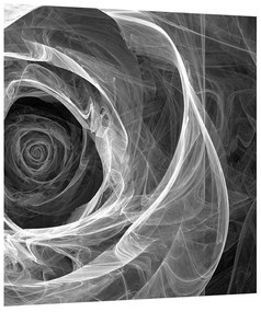 Černobílý obraz abstraktní růže (30x30 cm)