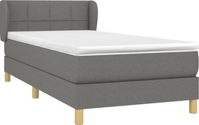 vidaXL Box spring postel s matrací 80 x 200 cm textil [3126758] Barva: Tmavě šedá