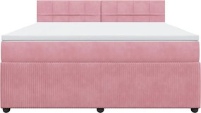 Box spring postel s matrací růžová 180x200 cm samet 3290111