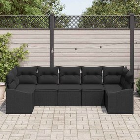 Set pohovek 7 ks Černá polyratan 3346873