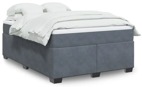 Box spring postel s matrací tmavě šedá 140x200 cm samet 3285288