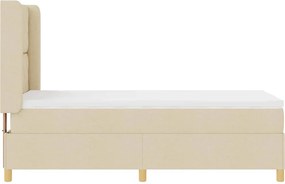 Postel s boxspringem s čelo Krémová 100 x 200 cm textil 3341887