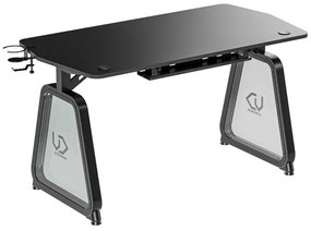 Herní stůl UTRADESK BOOSTER - 136 cm, podsvícený, černý