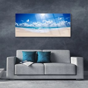 akrylový obraz Pláž Moře Slunce Krajina 125x50 cm