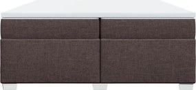 Box spring postel s matrací tmavě hnědá 200x200 cm textil 3285161