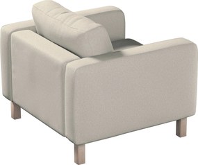 Potah na křeslo IKEA Karlstad, krátký barva béžová látka pletený vzor