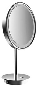 EMCO ​Emco Cosmetic mirrors Pure LED - Stojící kulaté LED-holící a kosmetické zrcadlo s osvětleným dotykovým senzorem a šroubový kabel, 3 násobné zvětšování, chrom 109406009