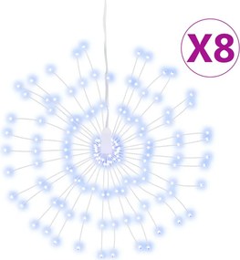 Vánoční hvězdicová světla 8ks 140 studeně bílých LED diod 17 cm 3190513