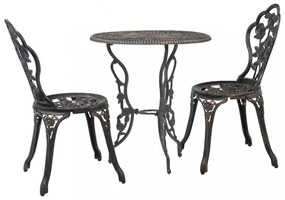 Zahradní bistro set 3 ks litý hliník Dekorhome Bronzová