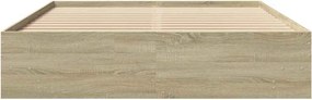 Rám postele bez matrace dub sonoma 150x200 cm kompozitní dřevo 3295648