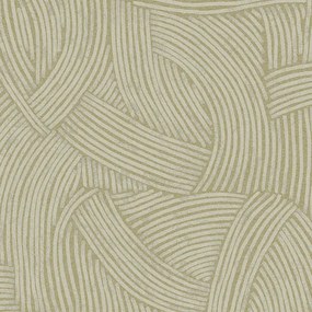 Zelená vliesová tapeta s grafickým etno vzorem 318013 Twist Eijffinger