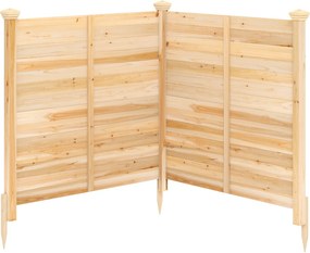 Costway Soukromý plot 2 díly zahradní plot z jedlového dřeva – 119 × 119 cm