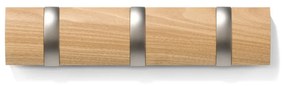 Nástěnný věšák z topolového dřeva v přírodní barvě Flip – Umbra