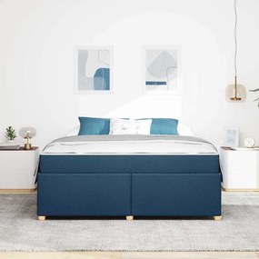 Rám postele s matrací Modrá 180 x 200 cm textil 3399376