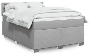 Box spring postel s matrací světle šedá 140 x 190 cm textil 3285897