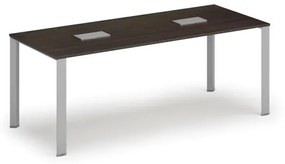 Stůl INFINITY 2000 x 900 x 750, wenge + 2x stolní zásuvka TYP I, stříbrná