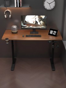 Herní stůl BR01 tmavě hnědý s černým rámem 120 cm