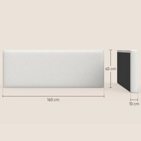 HOMCOM čalouněné plovoucí čelo postele s lněným vzhledem, 160 × 60 cm, krémové