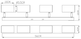 Globo 57911-4B - Bodové svítidlo ROBBY 4xGU10/35W/230V černá