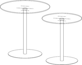 Sada 2 stolků Lia, bílá/sklo