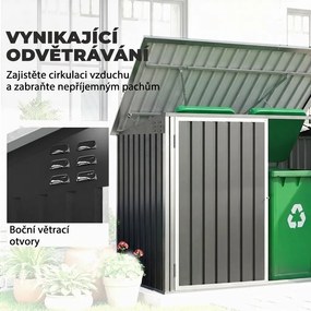 Přístřešek na 2 popelnice z pozinkované oceli, antracitový 845-436V02CG