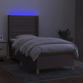 Box spring postel s matrací a LED taupe 100x200 cm textil 3138937