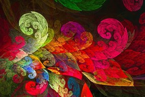 Samolepící tapeta abstraktní pastelové listy - 225x150 cm