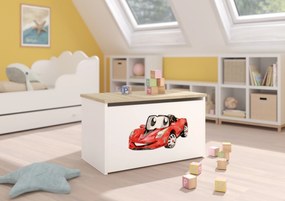 ADRK Furniture Truhla na hračky DARIA TB-Dar-W+S-RED-CAR-n-O056