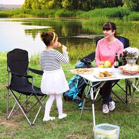 Kempingové židle NOMAD, set 2ks, černá SongmicsHome