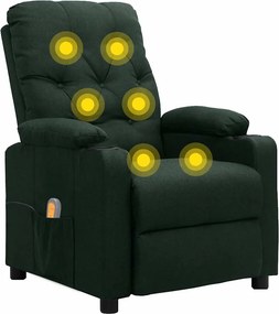 Masážní křeslo tmavě zelené textil 339118