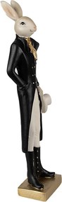 Dekorace králík elegán v černém fraku s kloboukem - 9*7*34 cm