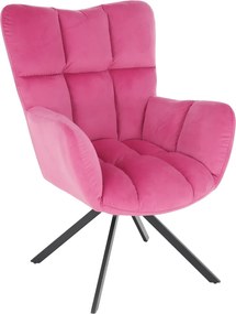 Designové otočné křeslo, růžová Velvet látka / černá, KOMODO