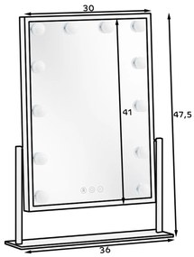 Eltap Zrcadlo Flamnate s LED osvětlením 30x47,5 cm, bílé