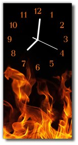 Nástěnné hodiny vertikální Moderní ohnivý plamen barvitý 30x60 cm
