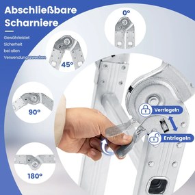 Costway 7-in-1 víceúčelový žebřík vyrobený z hliníkového lešení žebříku pojme až