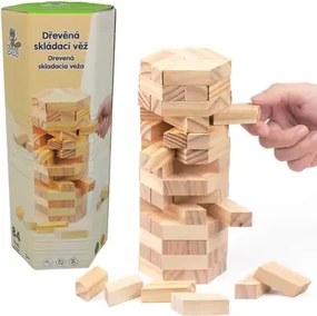 SPARKYS Dřevěná skládací věž / 84 dílků / Dřevo / 670 g