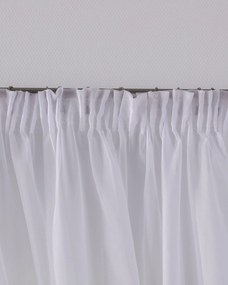 Záclony Lily 2 ks s krajkou, dlouhé barva bílá látka poloprůhledná, lesklé