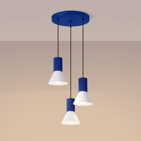 Sollux Lighting Závěsná lampa ESTRIA 3P bílá/ultramarínová